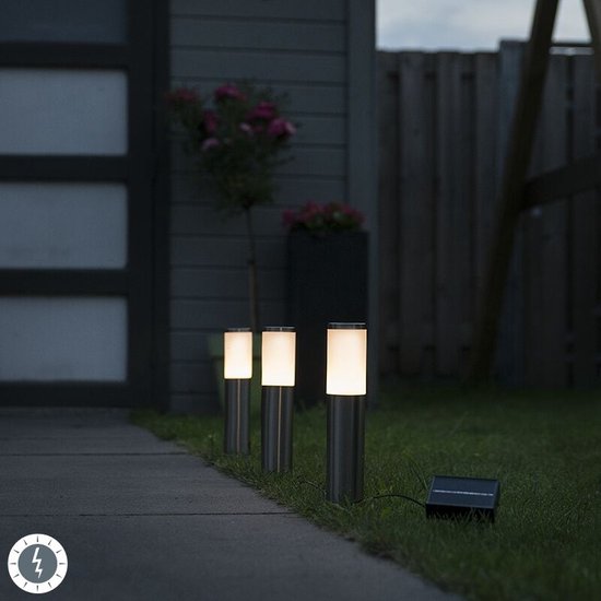 Lumière Solar tuinverlichting Briellyn Staal, Wit | bol.com