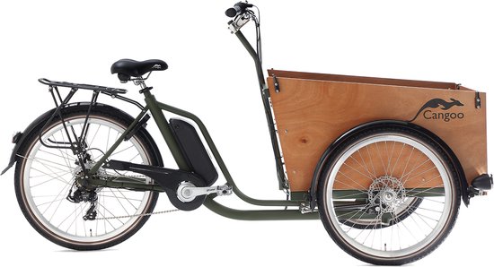 Cangoo | Bakfiets | Cangoo Easy-E | Staal | Groen | bol