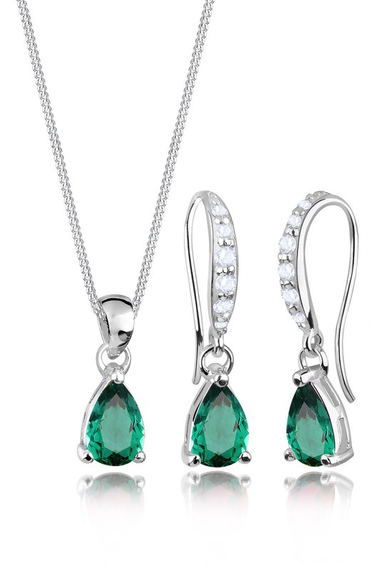 Elli Dames Sieraden Set Dames druppel hanger fonkelend met kwarts ...