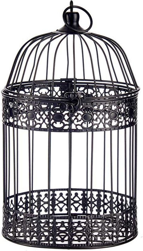 Arte r - Home deco vogelkooi metaal zwart 19 x 36 cm - Vogelkooien ...