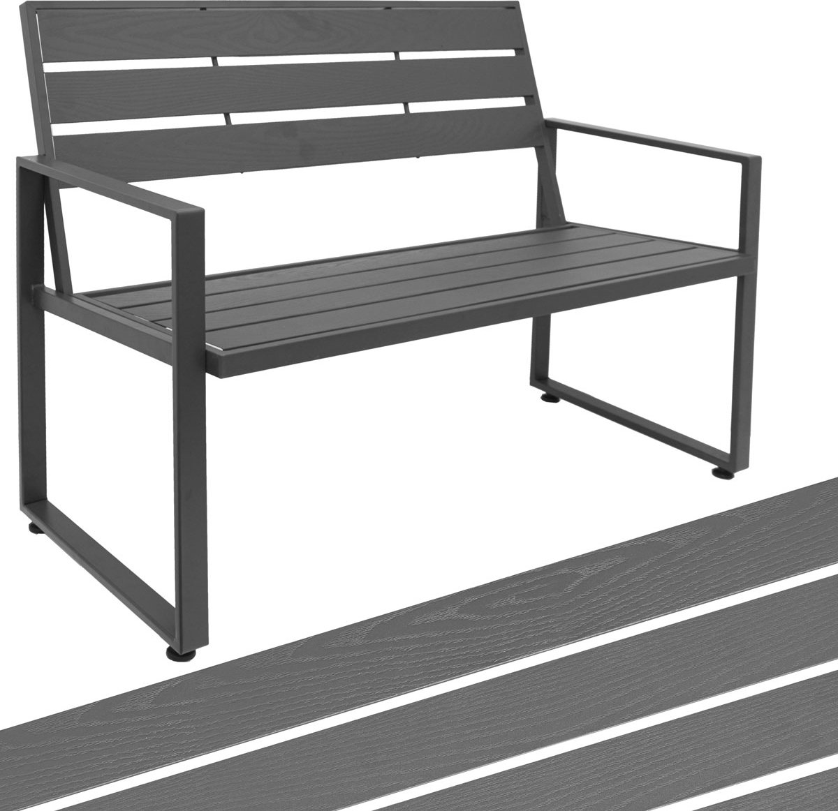 Metalen Tuinbank - 111x65x83 Bank voor 2 Personen - IJzeren Bankje ...