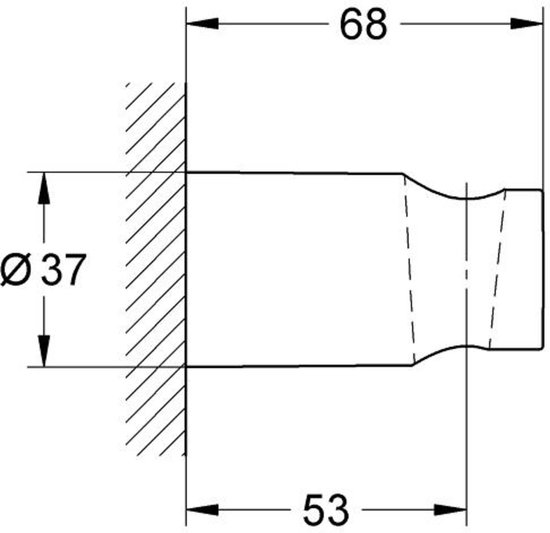 GROHE QuickFix Vitalio wanddouchehouder - niet verstelbaar - chroom ...