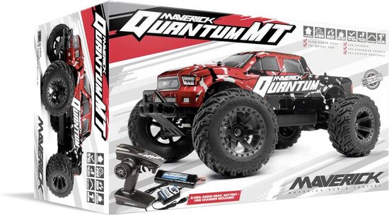 Monster truck électrique 1/10 Maverick Quantum MT 1/10 Brushed 4WD RTR 2.4GHz | bol.com