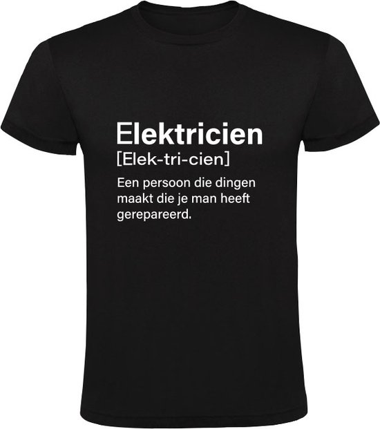 Electricien | Heren T-shirt | Vakman | Klussen | Reperatie | Werk | Elektriciteit |... | bol.com