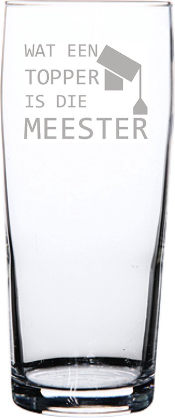 Gegraveerde bierfluitje 19cl Wat een topper is die meester | bol.com