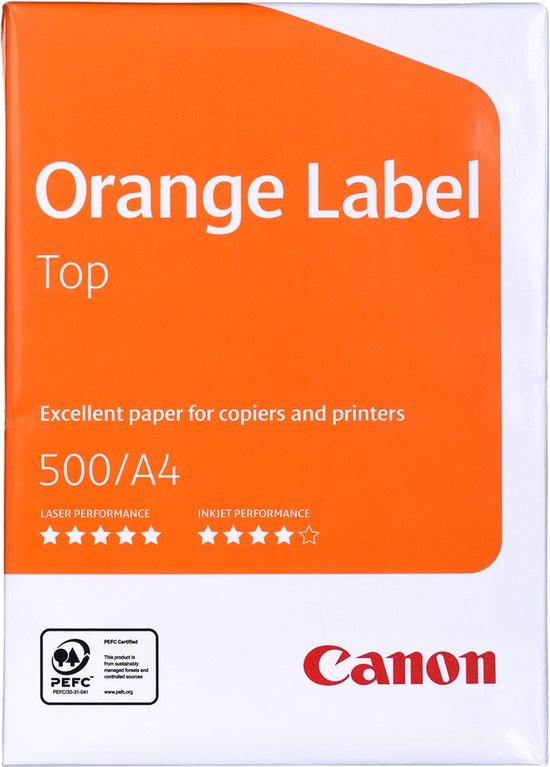 Canon papier Xero WOP013AT Orange Label Top 80G / M2 A4 500 stuks CIE 161 | bol.com