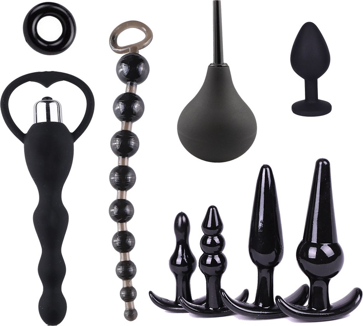 Buttplug Set 9 Delig Zwart Bol