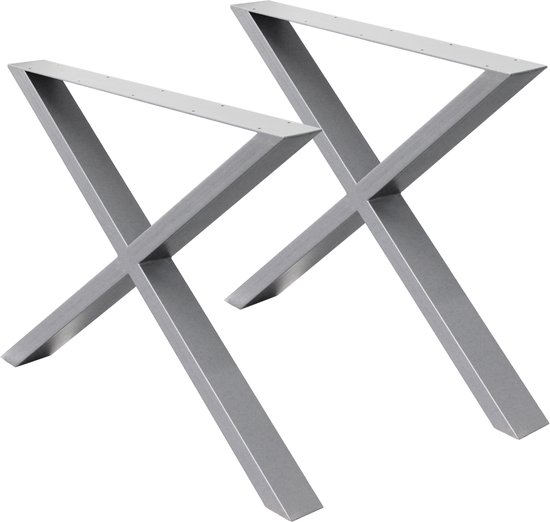 2x tafelpoten X-Design 60x72 cm grijs gepoedercoat stalen tafelframe ...