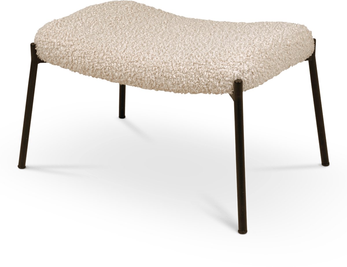 Artichok Rosemarie teddy poef beige - 61 x 41 cm | bol.com