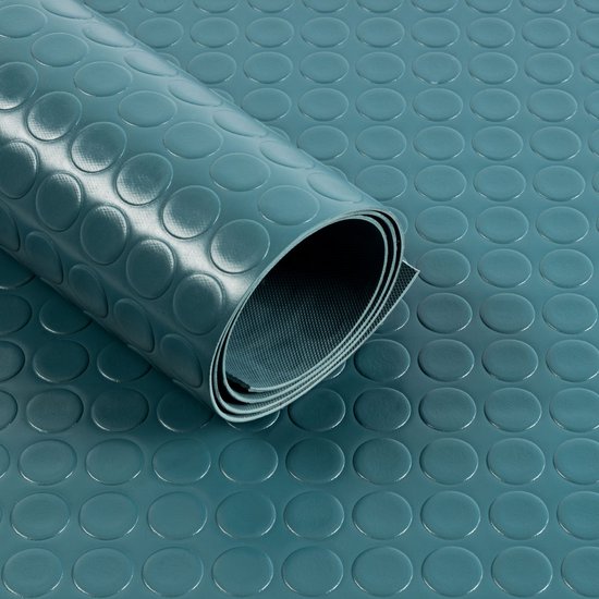etm Rubber loper - Rubbermat - Big Button - 2 mm - Turquoise - 120 x ...