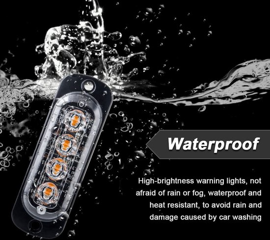 Grill Stroboscoop Flitsers Oranje / Geel LED Zwaailichten (set) [Grillflitsers -... | bol