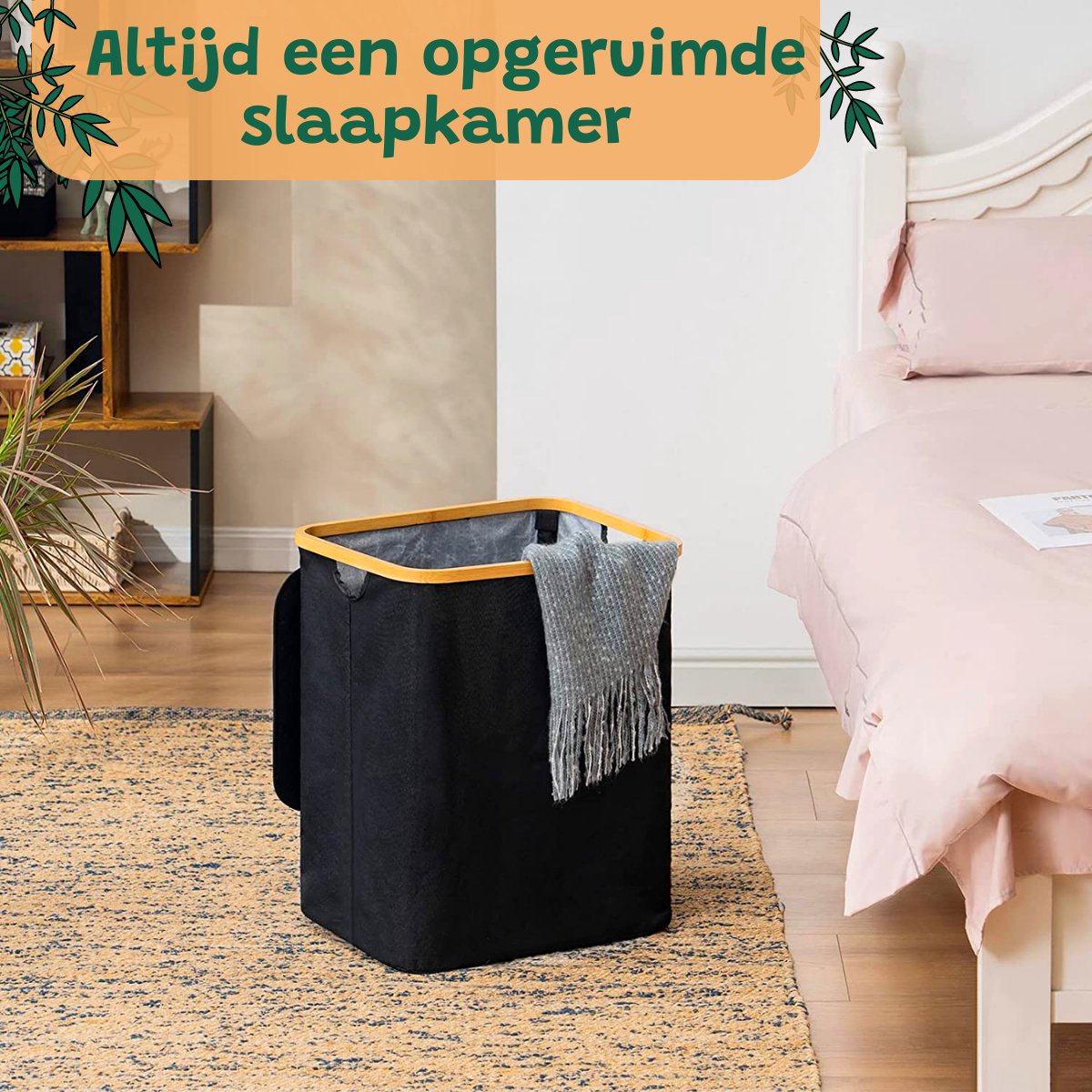 BrandtBergkamp Wasmand Zwart - 2 Stuks - Opvouwbare wasmand ...