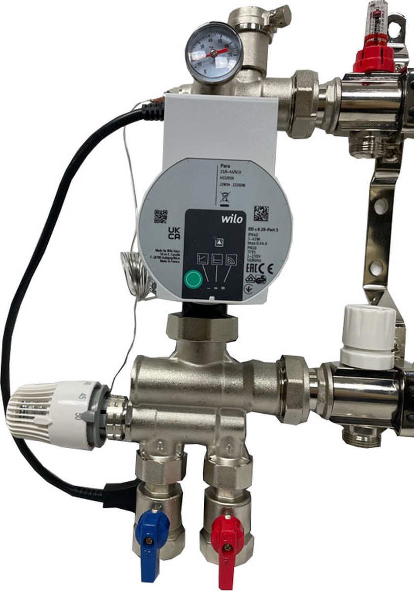 RVS 7 groep vloerverwarming verdeler met pomp | bol.com