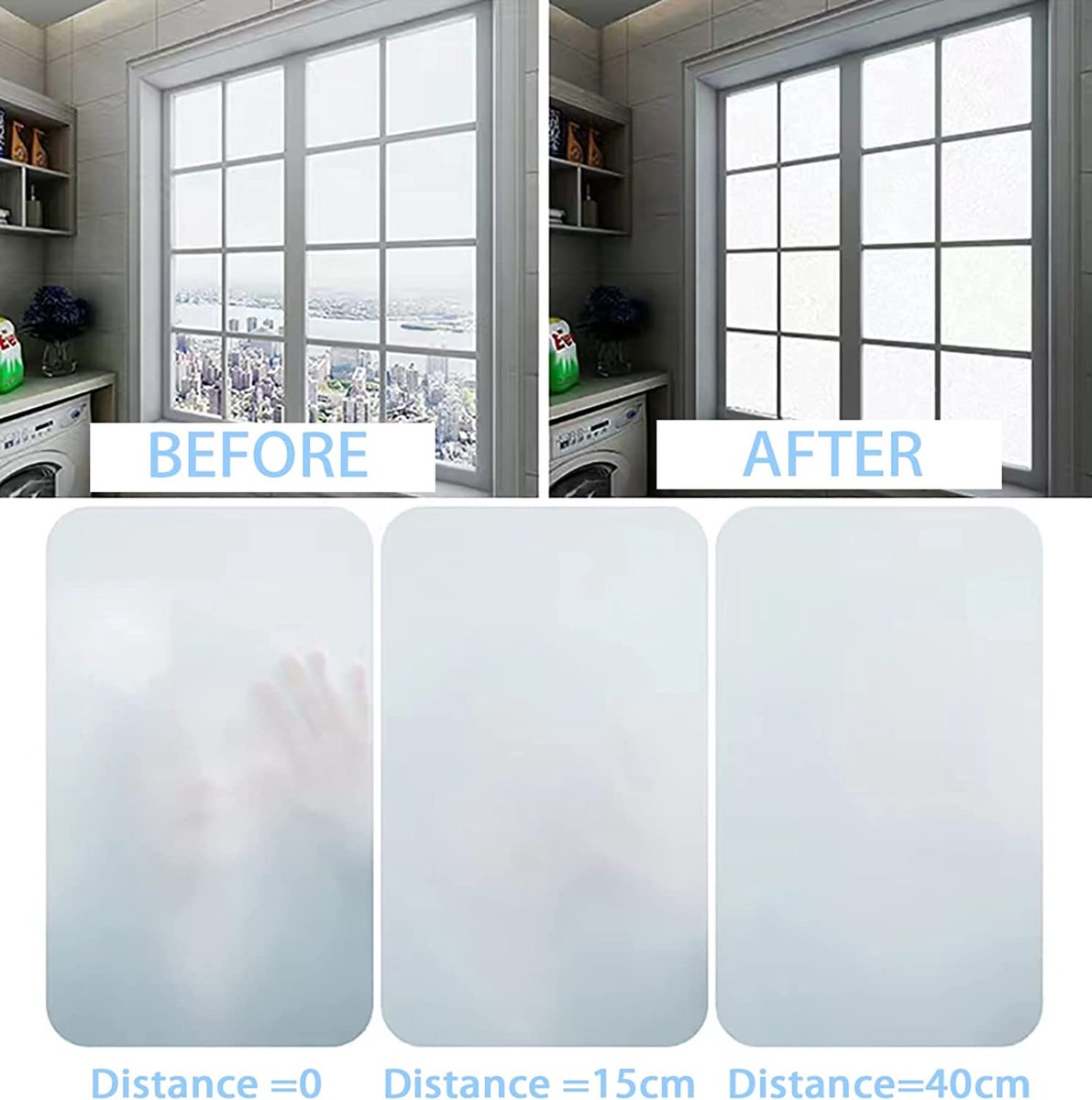 Raamfolie - Plakfolie Anti inkijk Zelfklevend en Isolerend Statisch ...