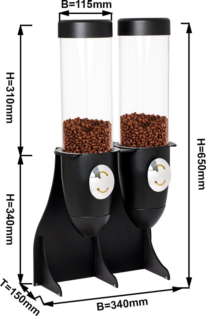 Cornflakes dispenser - dubbel | GGM Gastro | bol.com