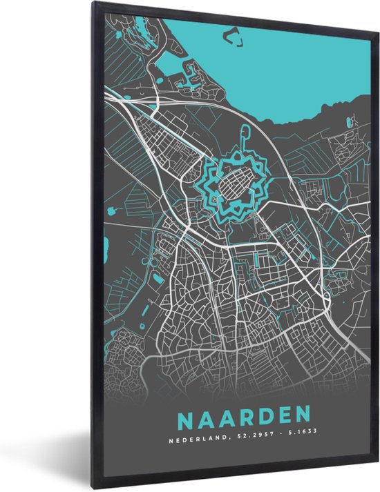 Fotolijst incl. Poster - Naarden - Plattegrond - Kaart - Stadskaart ...