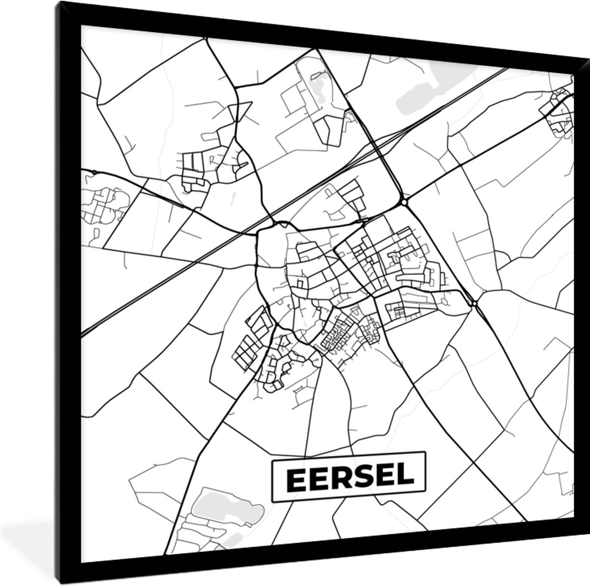 Fotolijst incl. Poster - Plattegrond - Kaart - Eersel - Stadskaart ...