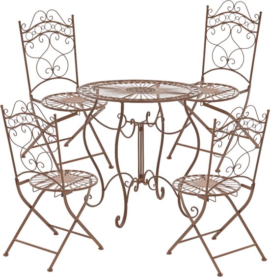 CLP Indra Set van 2 Klapstoelen - Vouwstoel - Buiten - antiek bruin | bol