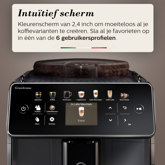 Saeco GranAroma - Espressomachine - 16 Dranken met melksysteem ...