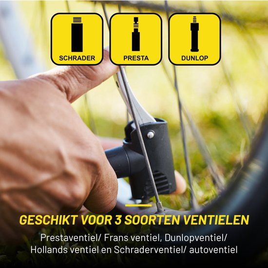 Dunlop Fietspomp met Drukmeter en Mini Fietspomp Set - Vloerpomp tot ...
