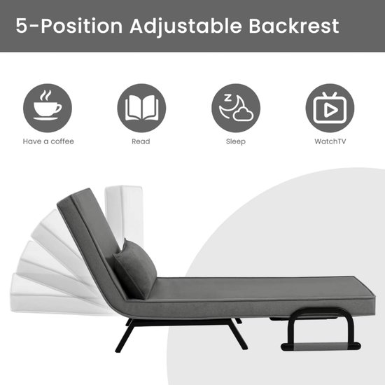 RosaBloom slaapstoel - Slaapbank - Slaapfauteuil - Stoel - Bed ...