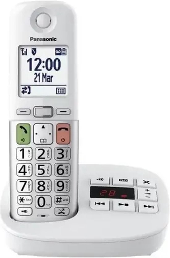 Panasonic KX-TGU430EXW Senioren dect telefoon - antwoordapparaat - wit ...