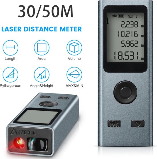 30M Mini Laser Afstandsmeter - Digitale Meetlint - Laser Liniaal ...
