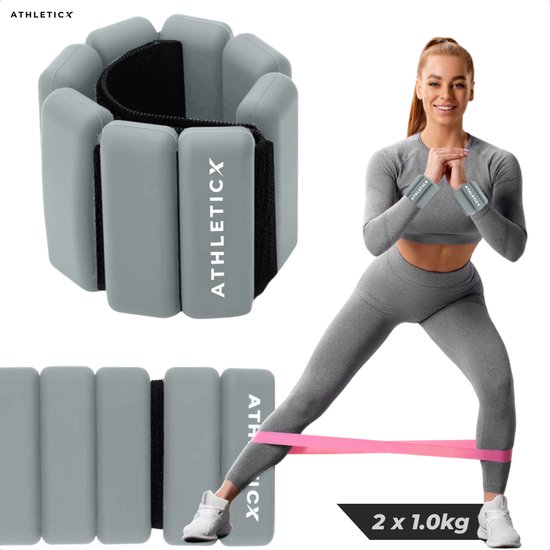 Athleticx Polsgewichten en Enkelgewichten – 2 x 1,0 kg - Verstelbaar ...