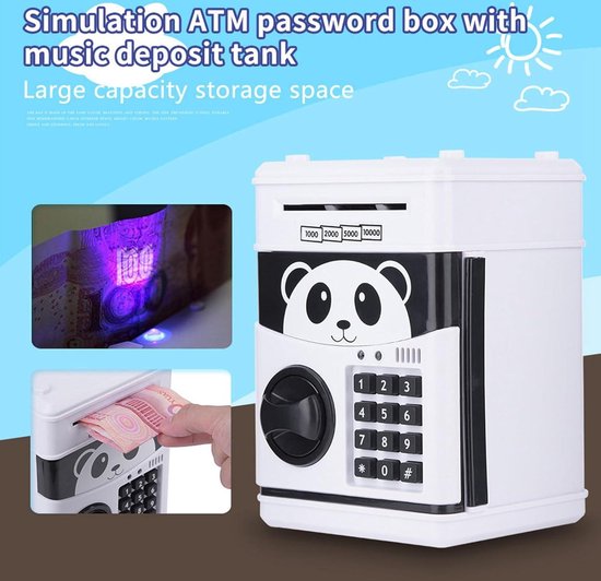 Spaarpot mini geldautomaat met wachtwoordbeveiliging - elektronische ...