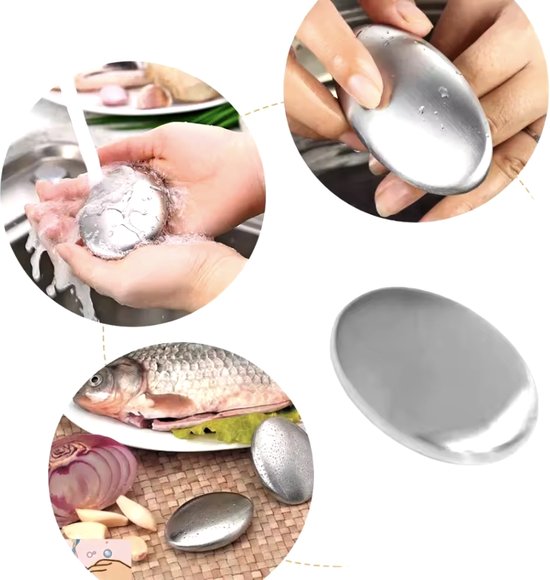 CHPN - Zeepsteen - RVS zeep -Zeep - Haalt geur van je handen - Handen ...