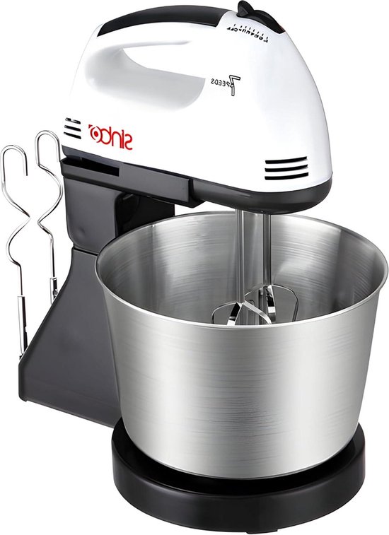 Hand Mixer with Bowl - 100 W 220 V Turbo Knob Stirring Mixer - White ...