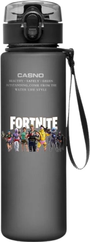 Drinkfles Fortnite - 7 Iconische Personages - Zwarte Waterfles ...