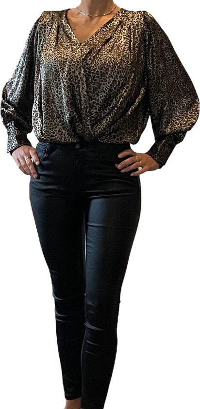 Body - Dames romper - Maat M - Diepe V-hals - Dames kleding - Leopard ...