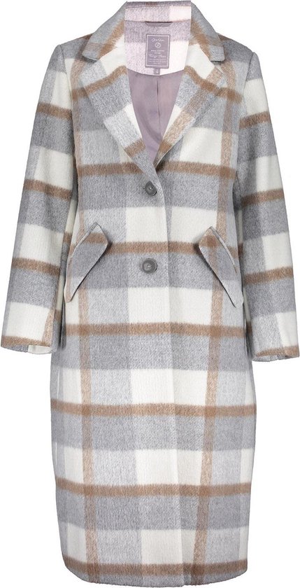 Geisha Jas Geruite Wollen Jas 48532 21 Grey Dames Maat - XS | bol