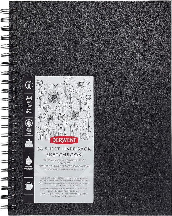A4 Harde Kaft Schetsboek met Ringband - 86 Vellen Zuurvrij Papier voor ...