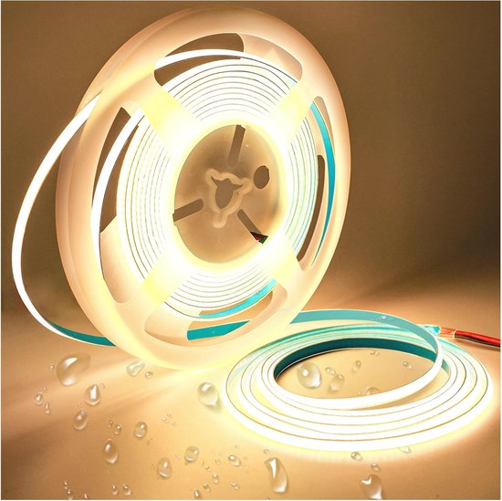 Ultradunne LED Lichtstrip Warm Wit 3000K - Flexibele 5m Neon Strip voor ...