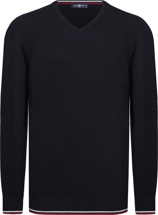 Jimmy Sanders V-Neck Sweater - V Trui - 100% Katoen Heren Navy - S | bol