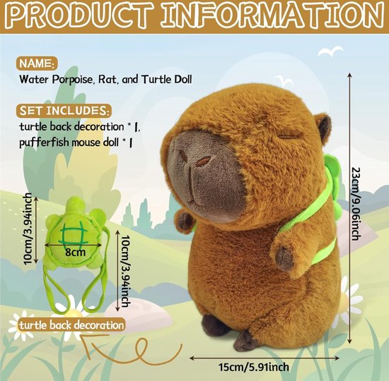 Equivera Capybara Knuffel - Capibara Knuffel - Capibara Pluche ...