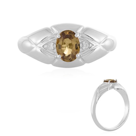 Zilveren ring met een Gele Zirkoon | bol