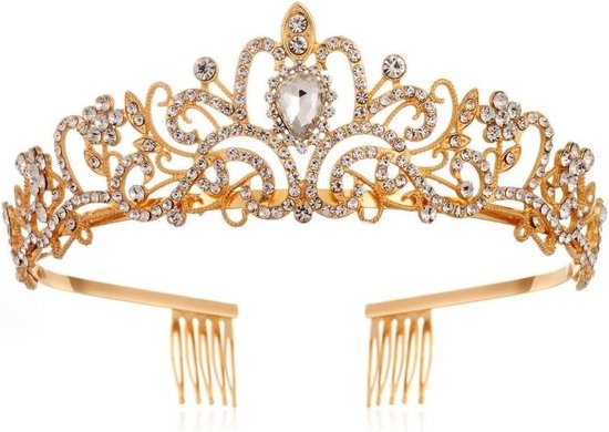 Kristallen kroon met kam voor bruiloft - Tiara voor bridal prinses ...