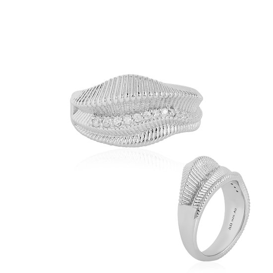 Zilveren ring met een zirkoon (SAELOCANA) | bol