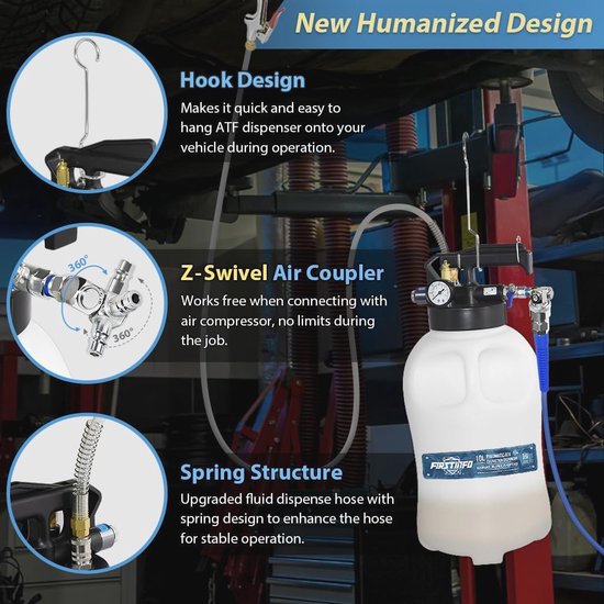 10 Liter Versnellingsbakolie Vulgereedschap met Pneumatische Modus en ...