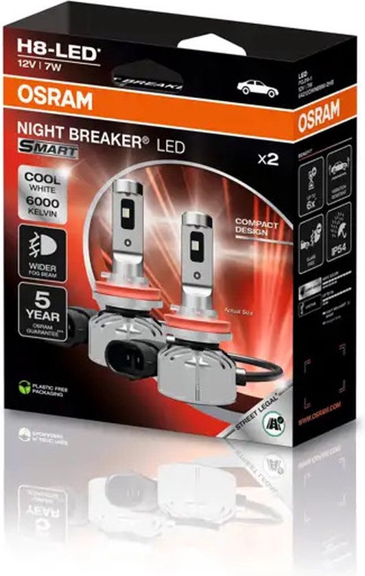 Osram Night Breaker LED Smart H8 64212DWNBSM-2HB set | bol