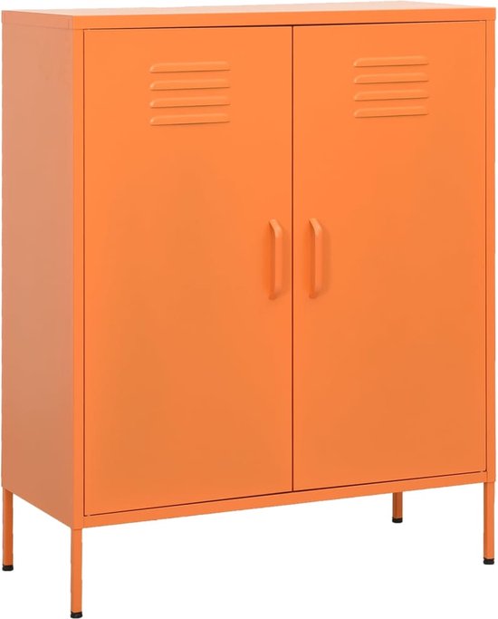 vidaXL Stalen Opbergkast - Oranje - 80x35x101,5 cm Opslagkast - Sidekast - Metalen... | bol