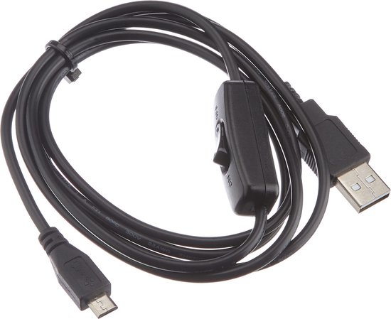 USB naar USB Micro B kabel met schakelaar - USB2.0 - 1,5 meter | bol