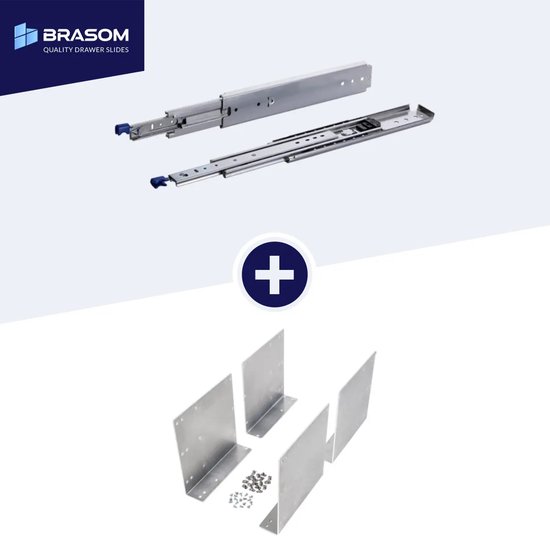 Set 250kg ladegeleiders + vloer beugels hoog 800 mm 32inch met ...