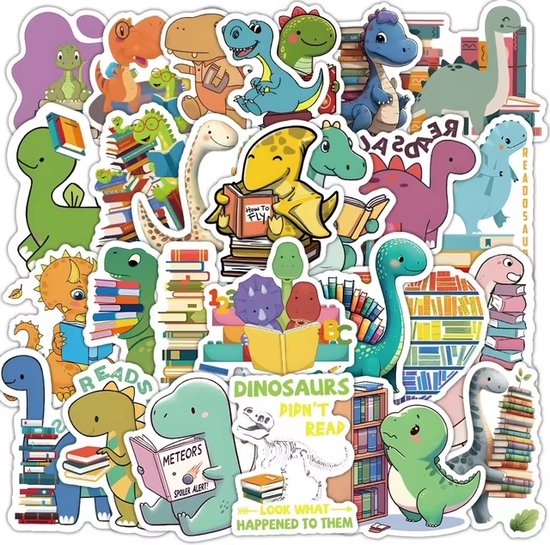 Dino Boeken Stickers - Set van 50 Stuks - Dieren - Leuke Dinosaurus ...