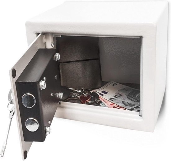 Stalen massieve mini kluis 17 x 23 x 17 cm - Geldkluis met sleutels ...