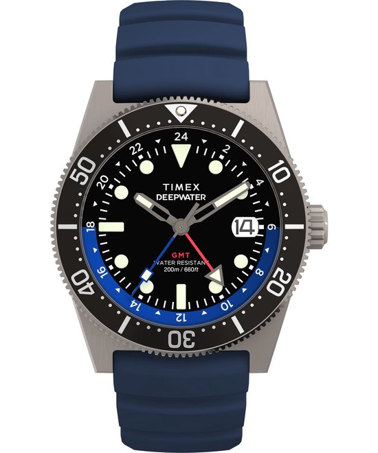 Timex Deep Water Reef TW2W75100 Horloge - Rubber - Blauw - Ø 41 mm | bol