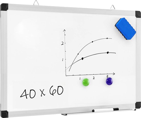 Magnetisch Whiteboard 40 x 60 cm - Planbord inclusief uitwisbare stift ...